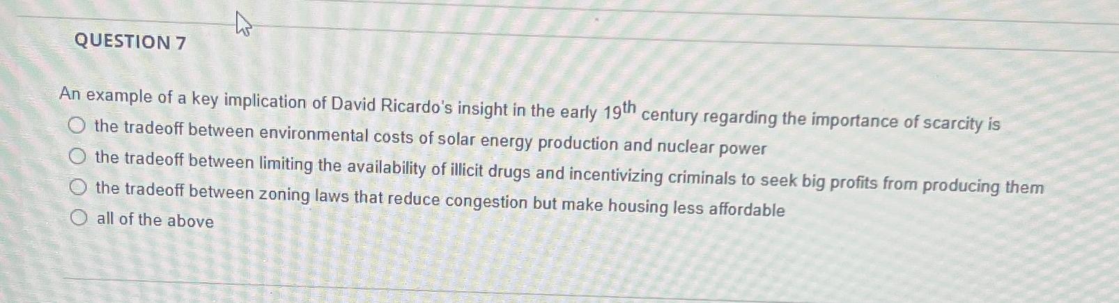 Solved QUESTION 7An example of a key implication of David | Chegg.com