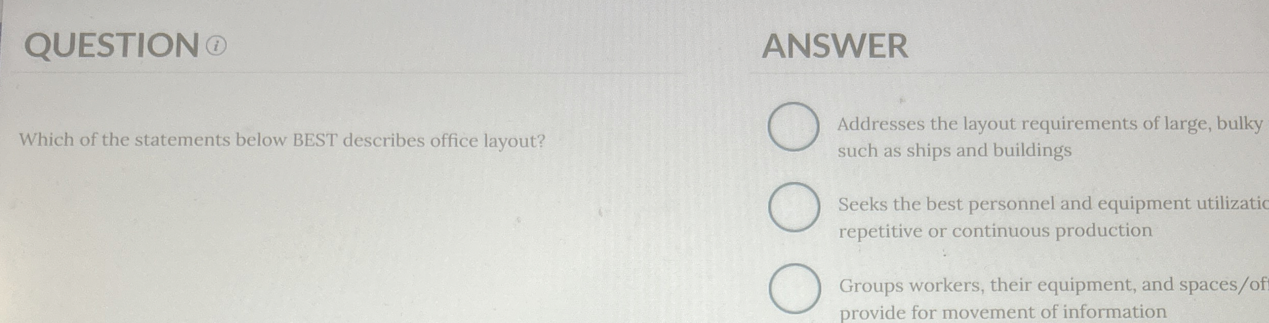 Solved QUESTION (i)ANSWERWhich of the statements below BEST | Chegg.com