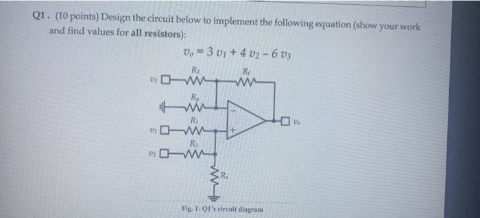 Solved Q1. (10 points) Design the circuit below to implement | Chegg.com Solved Q1. (10 points) Design the circuit below to implement | Chegg.com