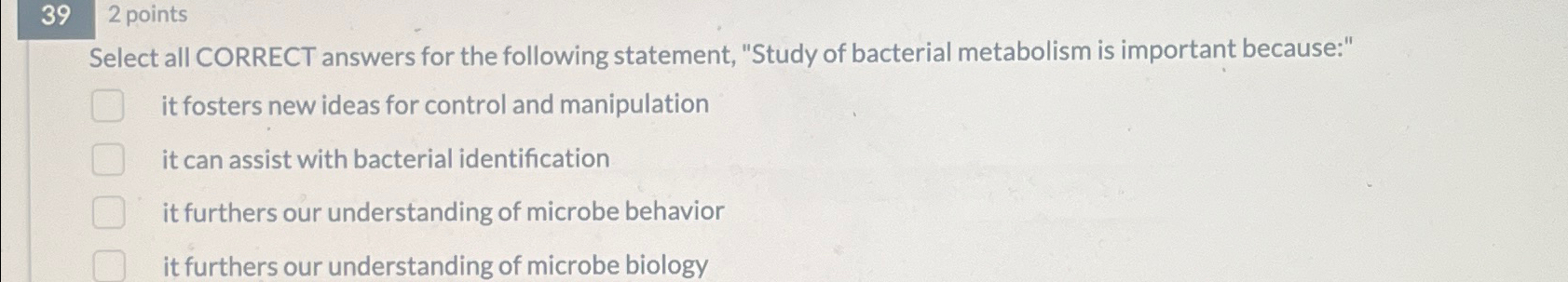 Solved 392 ﻿pointsSelect all CORRECT answers for the | Chegg.com