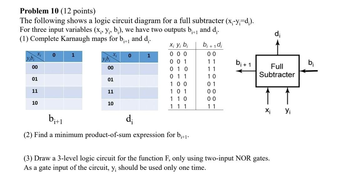Solved Problem 10 (12 points) The following shows a logic | Chegg.com