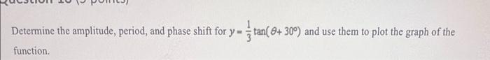 Solved Determine the amplitude, period, and phase shift for | Chegg.com
