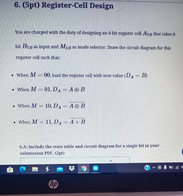 Solved 6. (5pt) Register-Cell Design You are charged with | Chegg.com