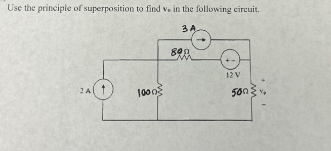 Solved Use the principle of superposition to find v0 ﻿in the | Chegg.com
