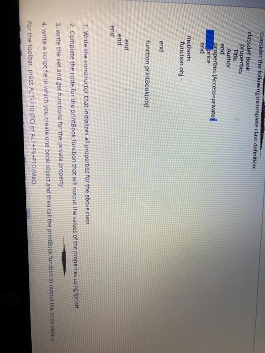 Solved Consider the following incomplete class definition: | Chegg.com