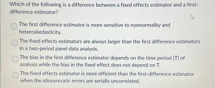 Solved Which of the following is a difference between a | Chegg.com