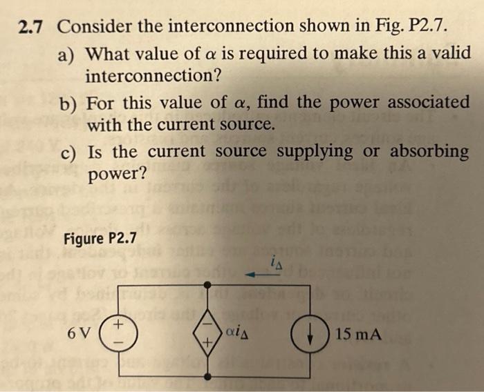 Solved 2.7 Consider the interconnection shown in Fig. P2.7. | Chegg.com