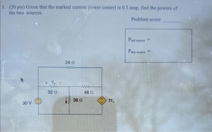 Solved (20 pts) Given that the marked current (lower center) | Chegg.com Solved (20 pts) Given that the marked current (lower center) | Chegg.com