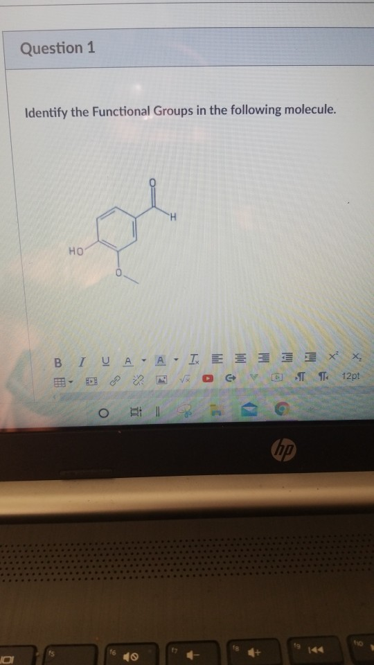 Solved Question 1 Identify the Functional Groups in the | Chegg.com