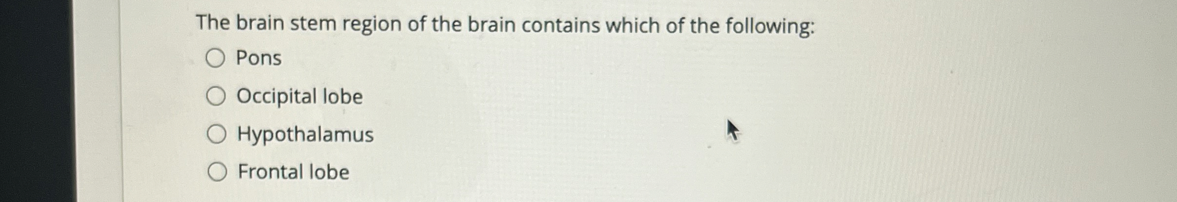 Solved The brain stem region of the brain contains which of | Chegg.com