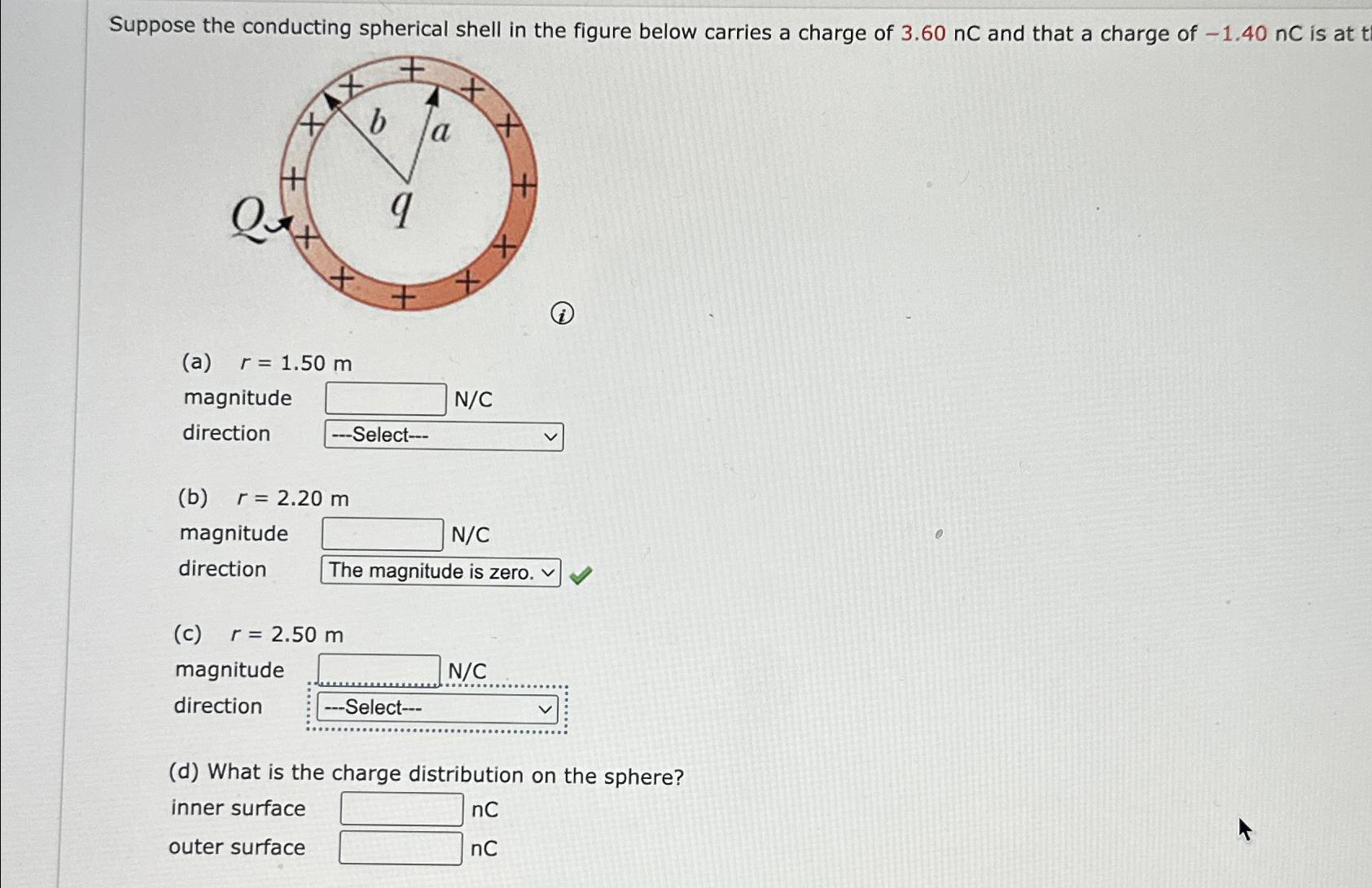 Solved Suppose the conducting spherical shell in the figure | Chegg.com