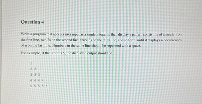 Solved Write a program that accepts user input as a single | Chegg.com