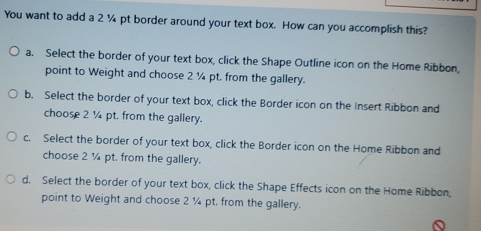 You want to add a 214 ﻿pt border around your text | Chegg.com