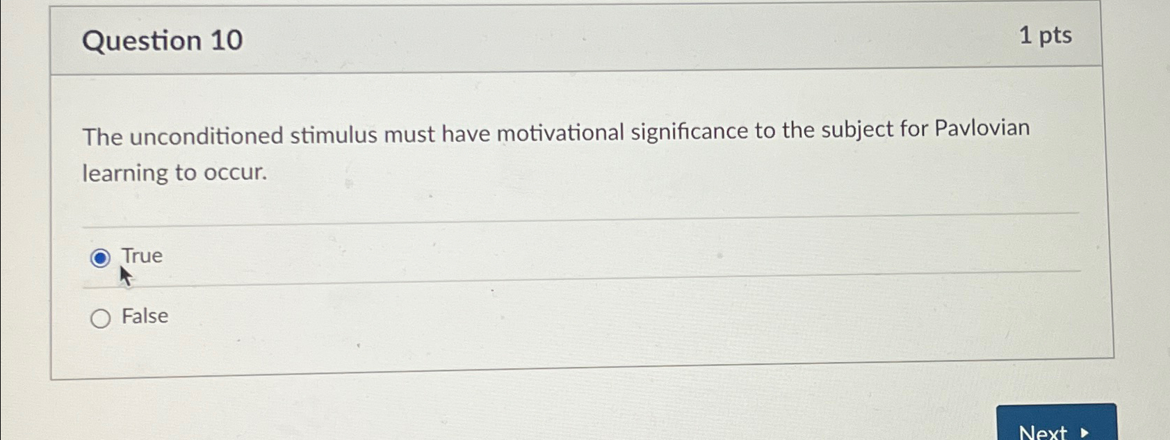 Solved Question 101 ﻿ptsThe unconditioned stimulus must have | Chegg.com