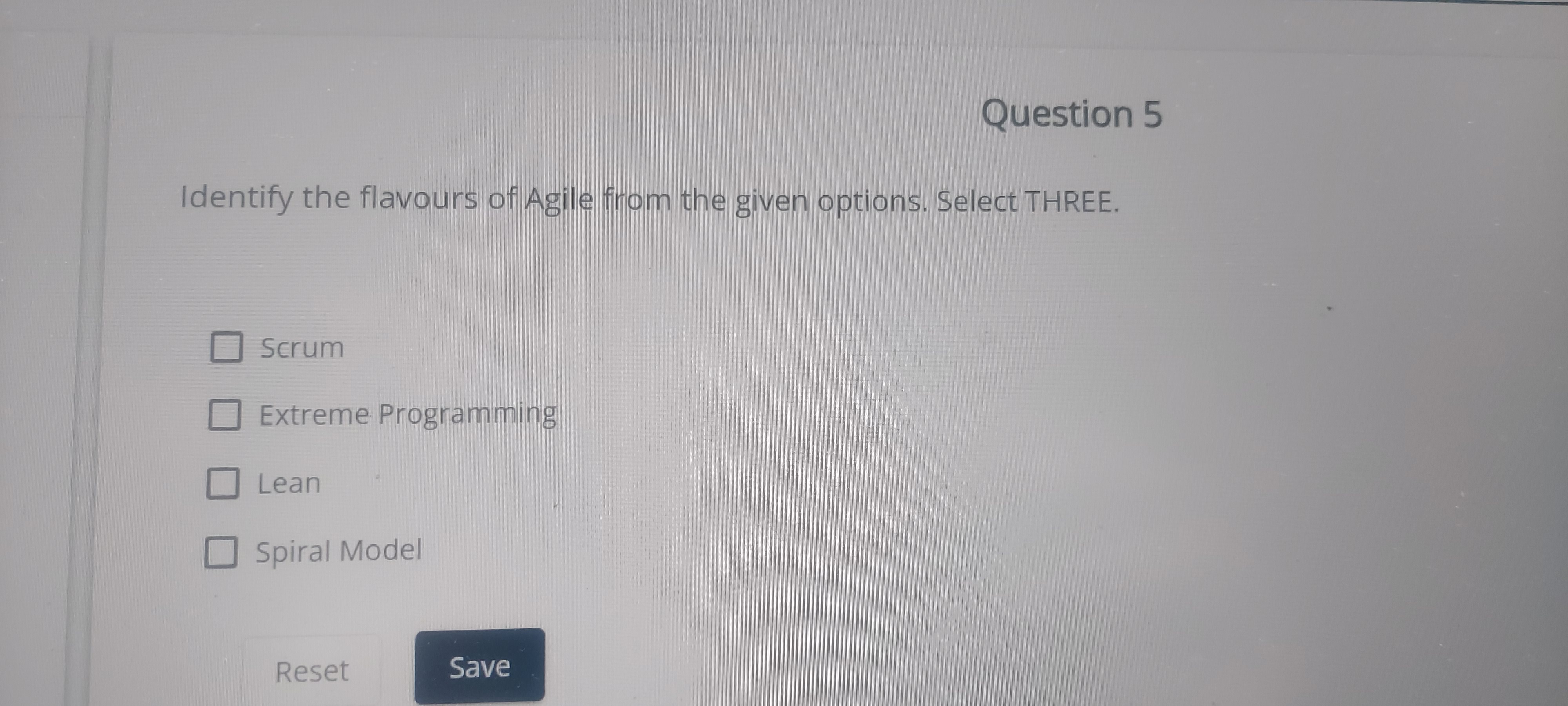 Solved Question 5Identify the flavours of Agile from the | Chegg.com