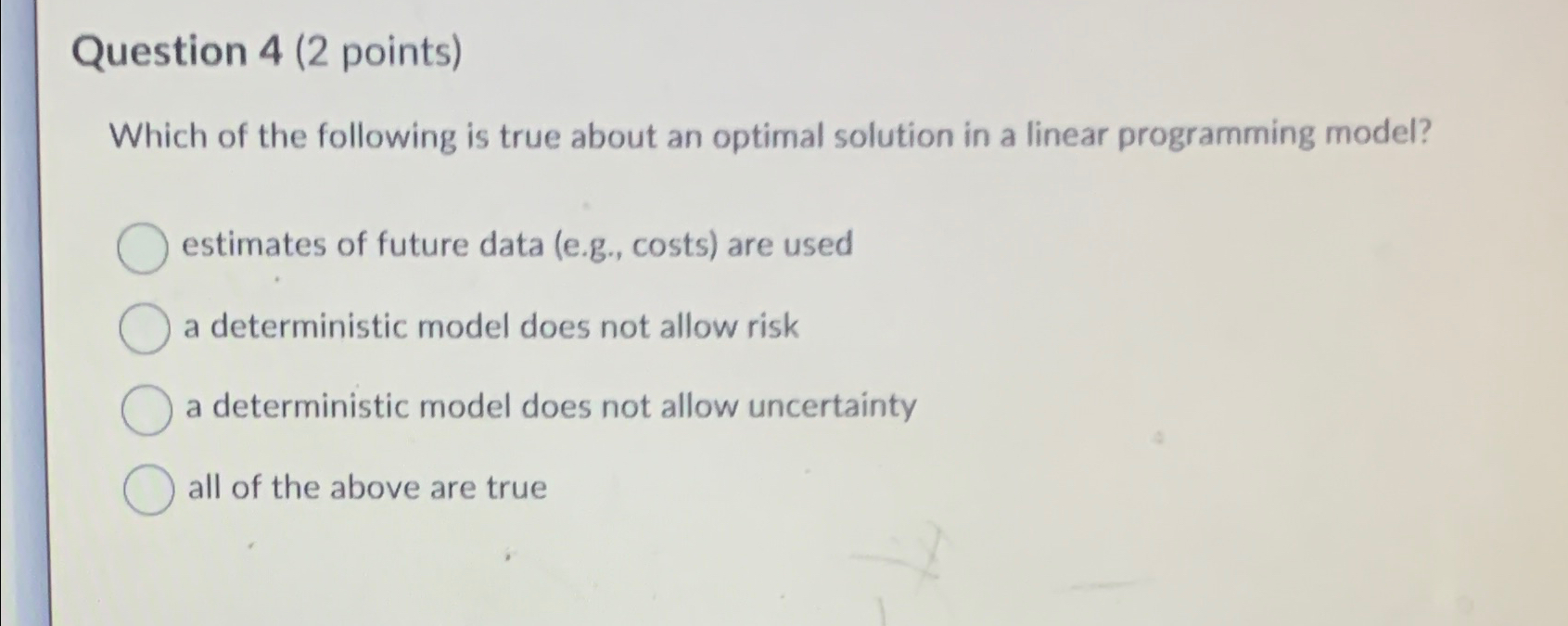 Solved Question 4 (2 ﻿points)Which of the following is true | Chegg.com