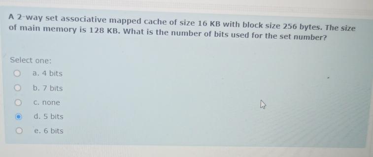 Solved A 2-way set associative mapped cache of size 16KB | Chegg.com