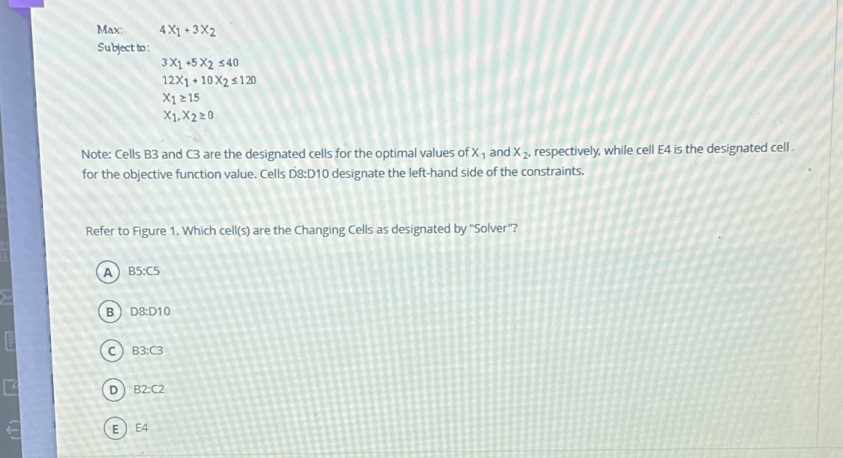 Solved Max: 4x1+3x2 ﻿Subject to: | Chegg.com