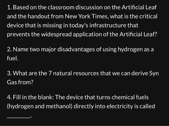 Solved 1. Based on the classroom discussion on the | Chegg.com