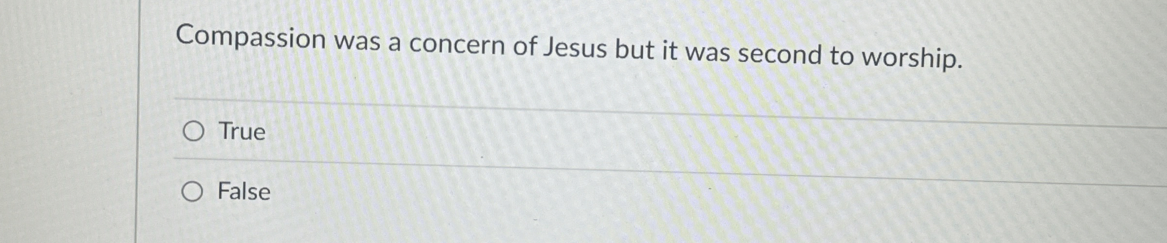 Solved Compassion was a concern of Jesus but it was second | Chegg.com