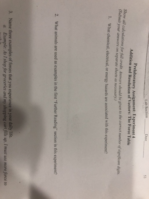 Lab Section Date 53 Prelaboratory Assignment: | Chegg.com