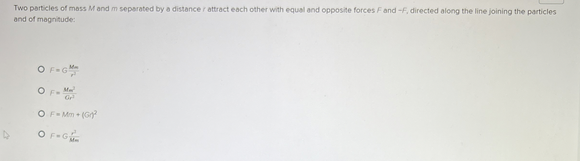 Solved Two particles of mass M ﻿and m ﻿separated by a | Chegg.com