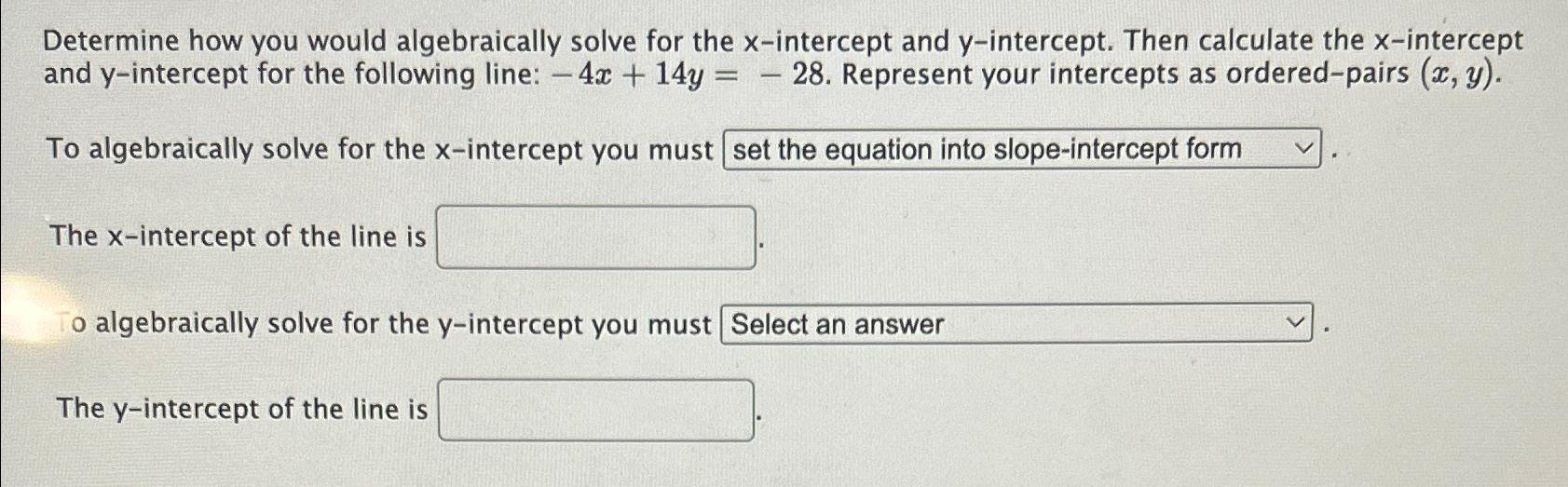 Solved Determine how you would algebraically solve for the | Chegg.com