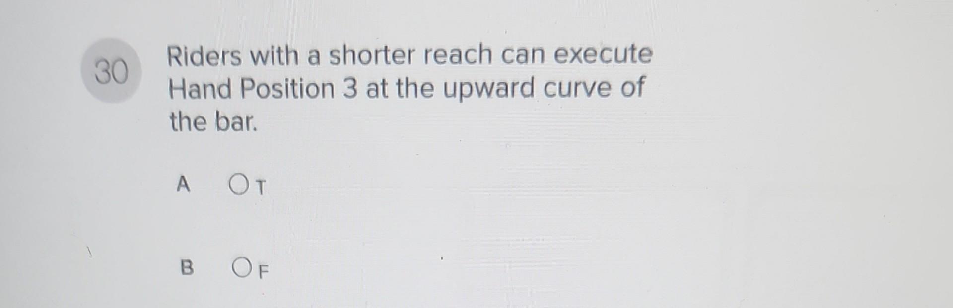 Solved Riders with a shorter reach can execute Hand Position | Chegg.com