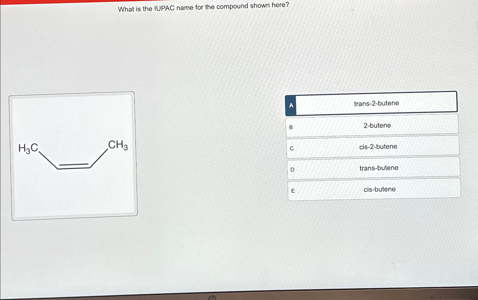 Solved What is the IUPAC name for the compound shown | Chegg.com