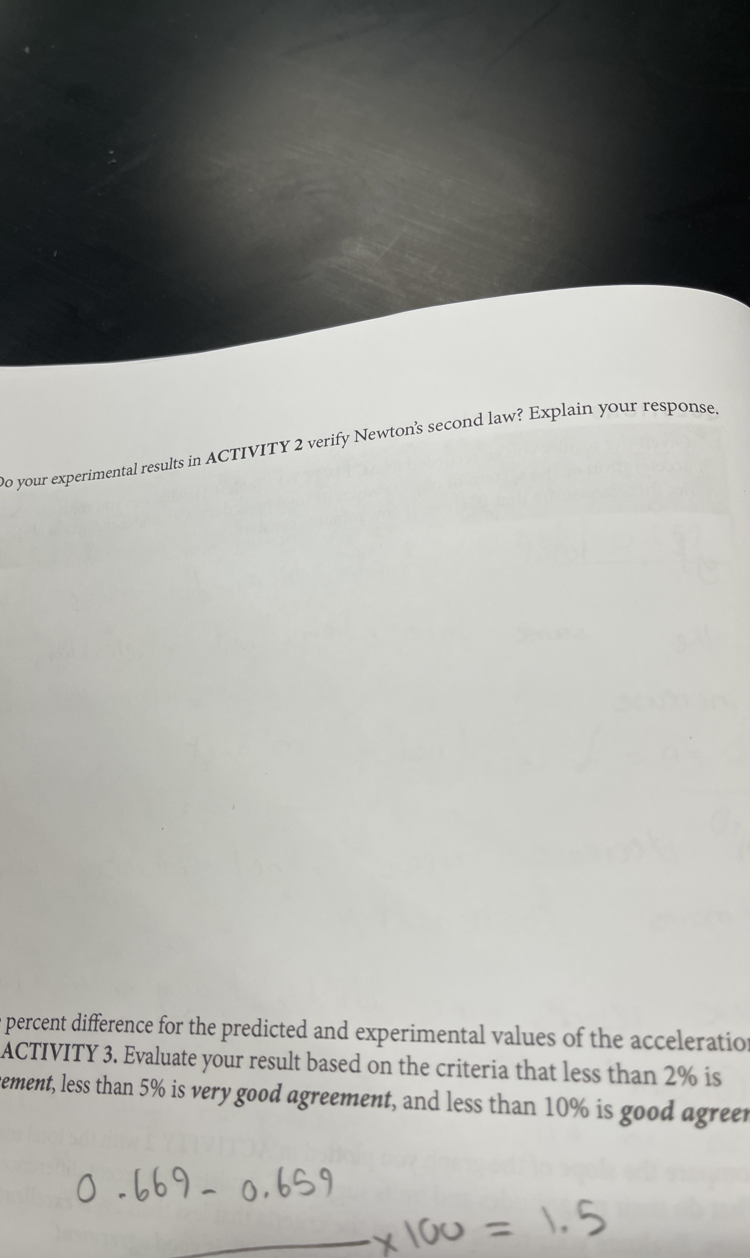 Solved o your experimental results in ACTIVITY 2 ﻿verify | Chegg.com