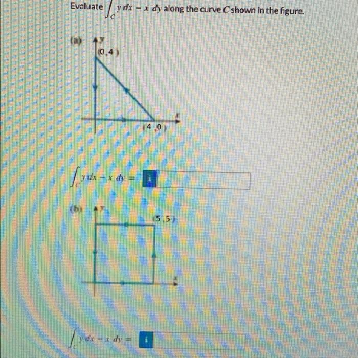 Solved Evaluate Dydis ydx - x dy along the curve C shown in | Chegg.com