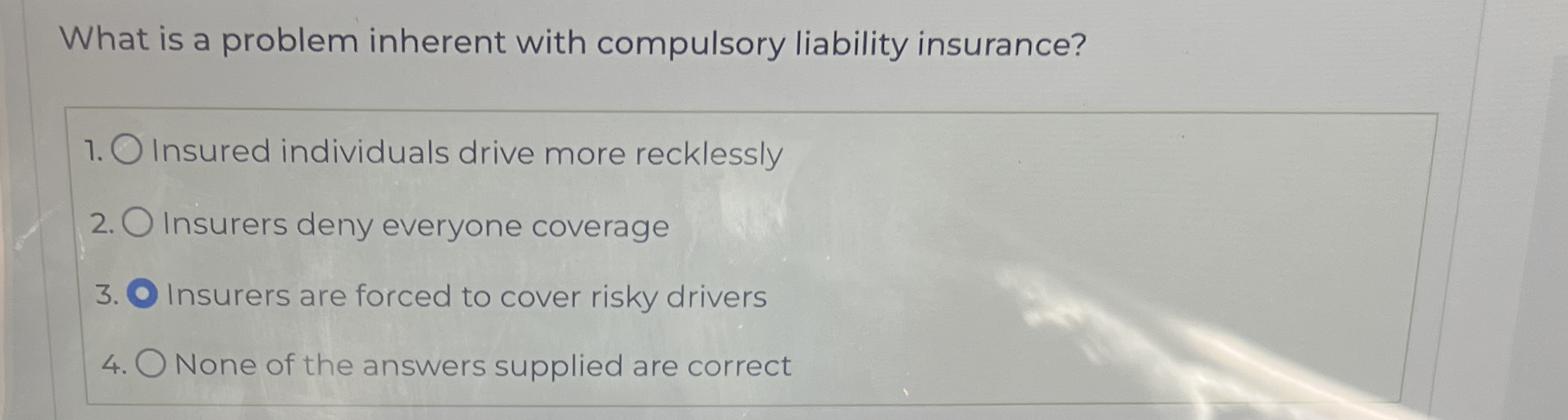 Solved What is a problem inherent with compulsory liability | Chegg.com