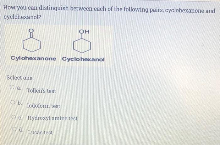 Solved How you can distinguish between each of the following | Chegg.com
