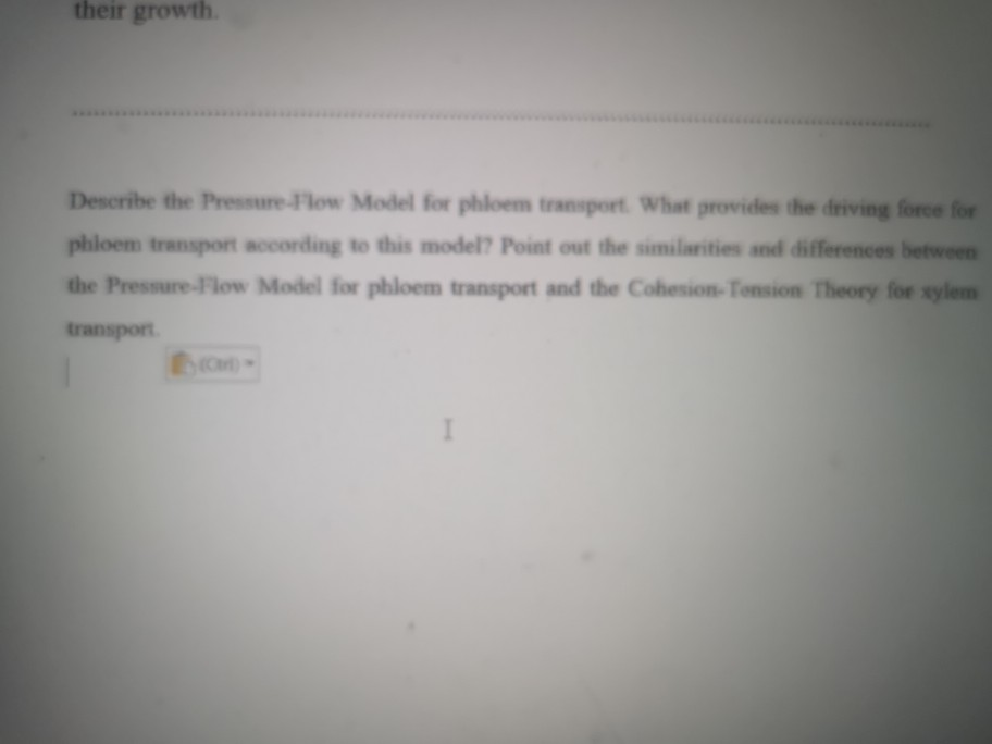 Solved their growth Describe the Pressure-Flow Model for | Chegg.com