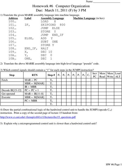 Solved Translate the given MARIE assembly language into | Chegg.com Solved Translate the given MARIE assembly language into | Chegg.com