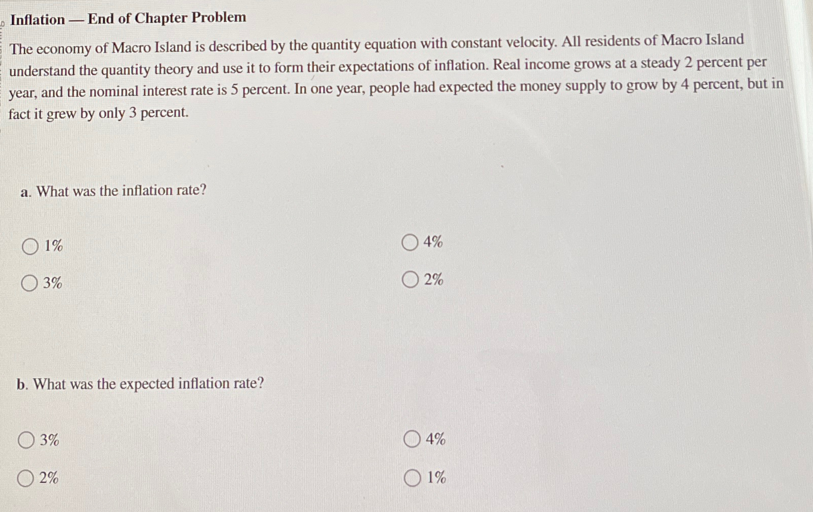 Solved Inflation - ﻿End of Chapter ProblemThe economy of | Chegg.com