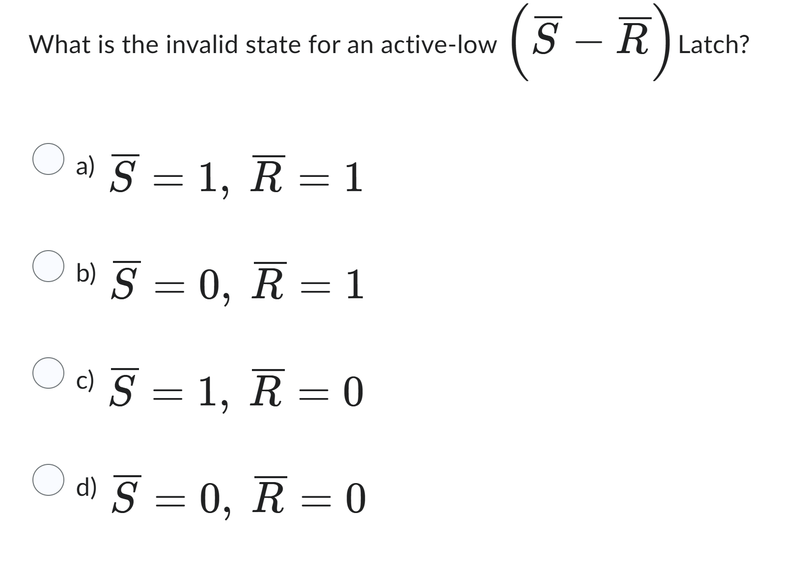 Solved What is ﻿the invalid state for an ﻿active-low | Chegg.com