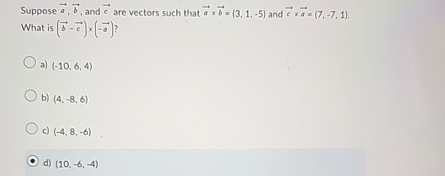Suppose Vec A Vec B ﻿and Vec C ﻿are Vectors Such