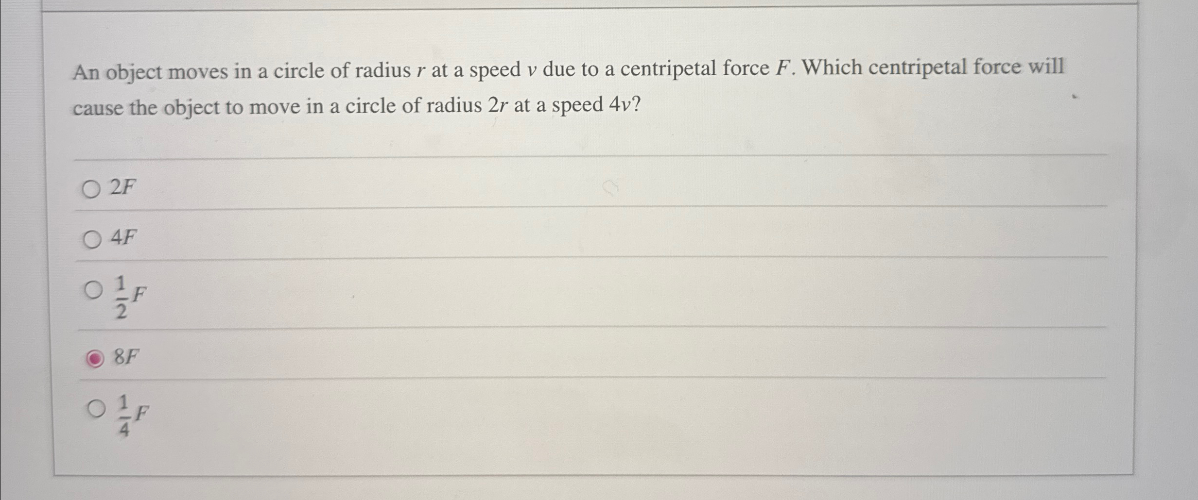 Solved An object moves in a circle of radius r ﻿at a speed v | Chegg.com