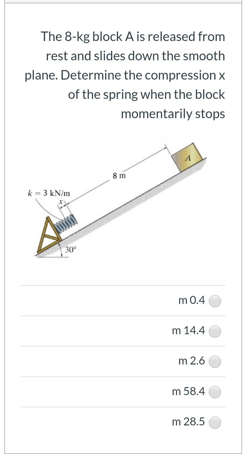 Solved The 8-kg block A is released from rest and slides | Chegg.com
