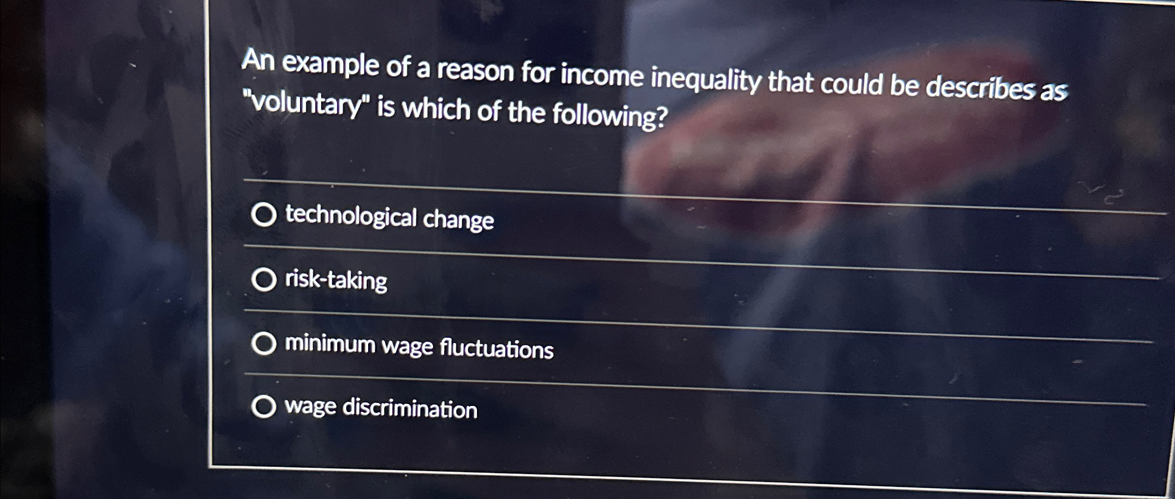 Solved An example of a reason for income inequality that | Chegg.com