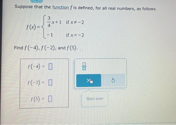 Solved Suppose that the function f is defined, for all real | Chegg.com