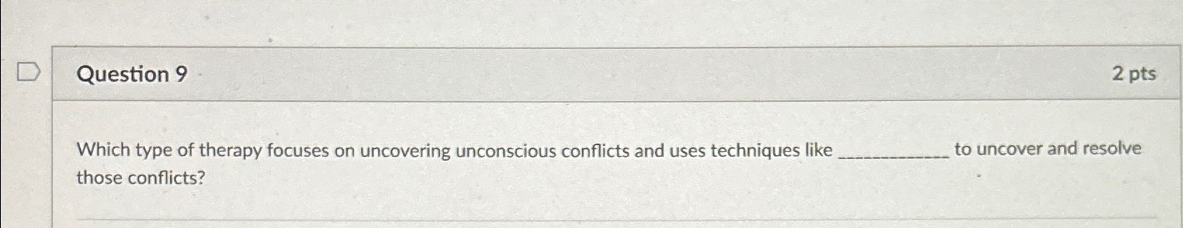 Solved Question 92 ﻿ptsWhich type of therapy focuses on | Chegg.com