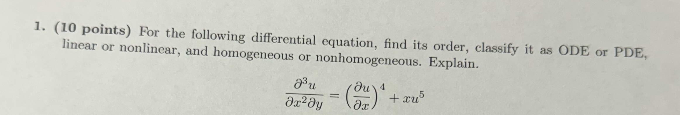 Solved (10 ﻿points) ﻿For the following differential | Chegg.com
