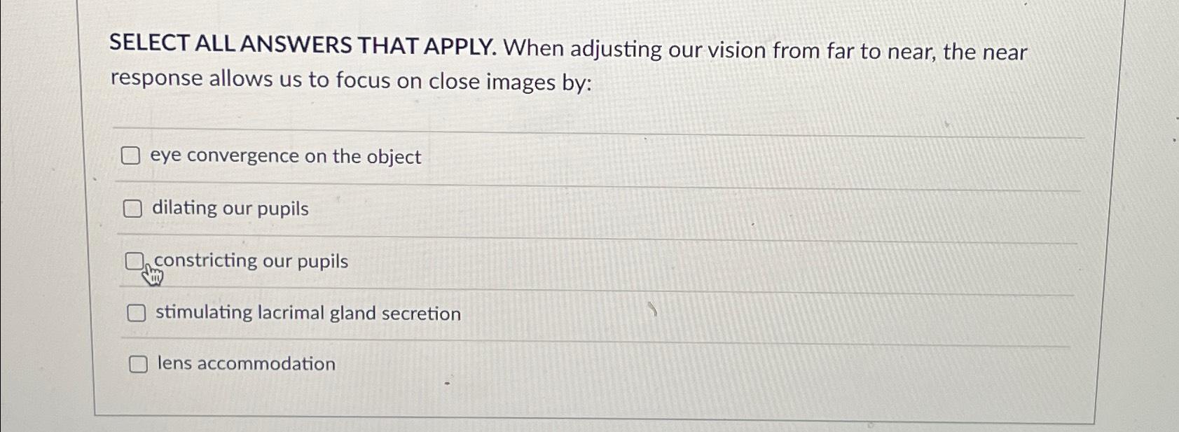 Solved SELECT ALL ANSWERS THAT APPLY. When adjusting our | Chegg.com