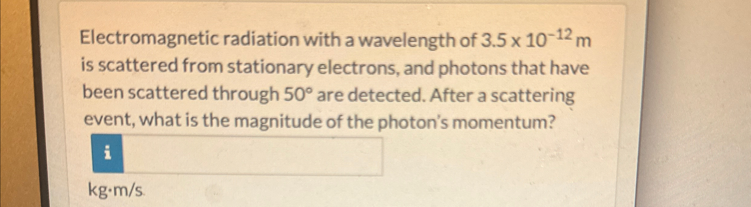 Solved Electromagnetic radiation with a wavelength of | Chegg.com