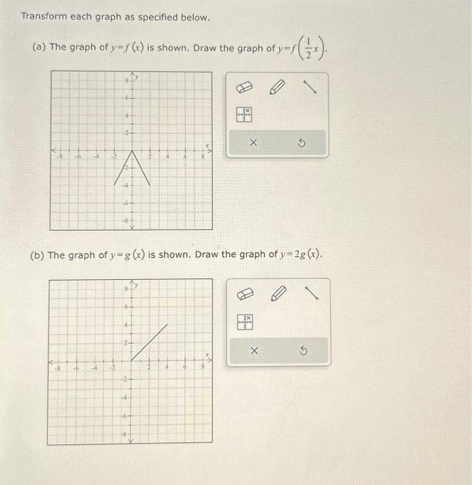 Solved Transform each graph as specified below. (a) The | Chegg.com