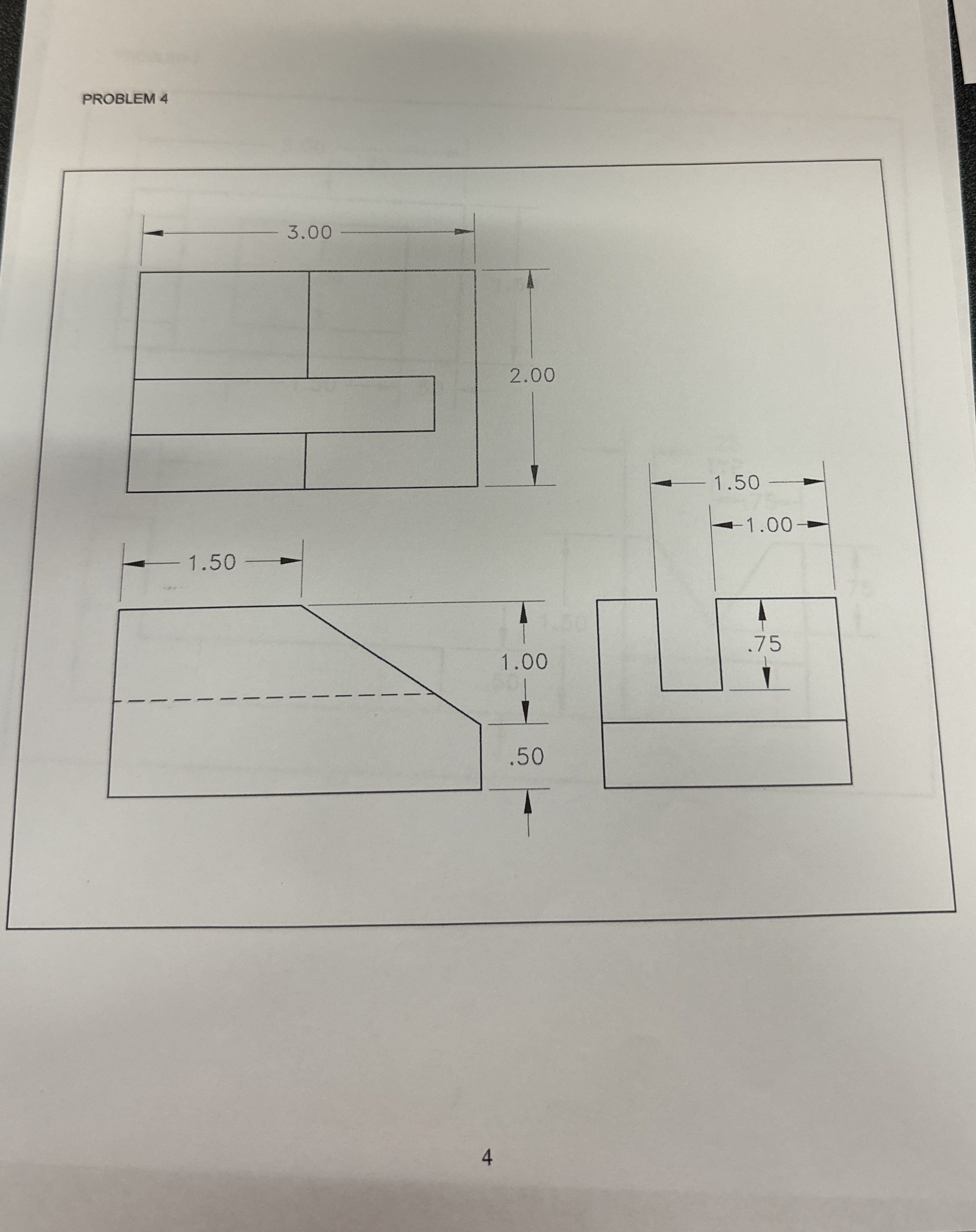 Solved GIVEN THE FOLLOWING ORTHOGRAPHIC VIEWS, SKETCH AN | Chegg.com