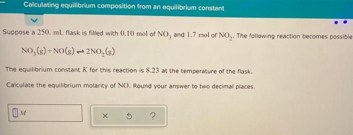 Solved Calculating equilibrium composition from an | Chegg.com