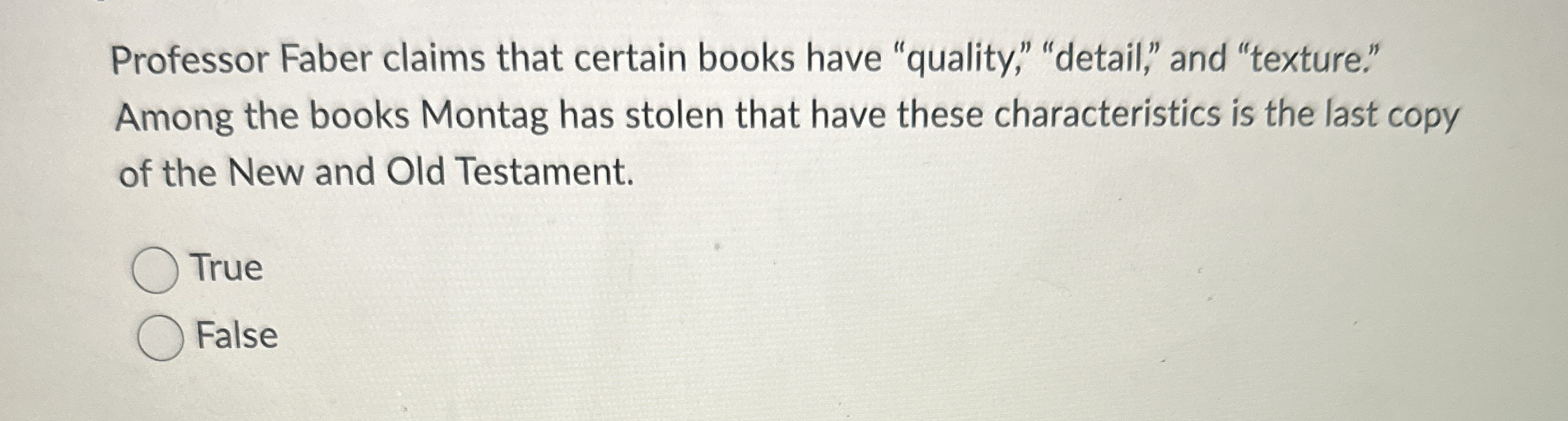 Solved Professor Faber claims that certain books have | Chegg.com